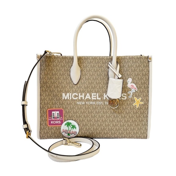 Michael Kors | Bags | Michael Kors Mirella Medium East West Tote Satchel Shoulder Bag Mk Light ...